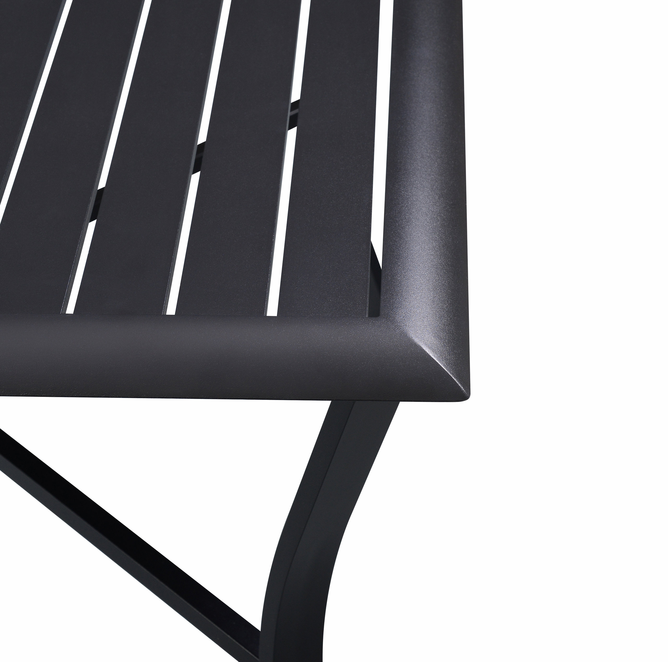 Aluminum 42" Square Slat Table - Black - Transitional - Outdoor Dining ...