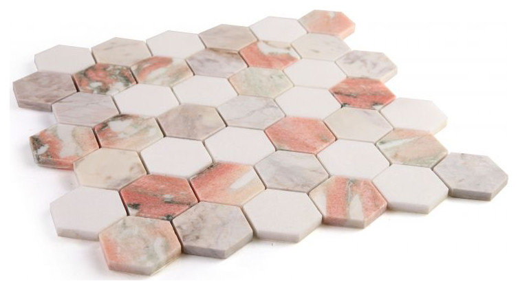 Hexagon Rose 2 x 2 11.75 x 12 - Contemporary - Mosaic Tile - by Fancy ...