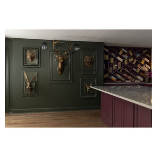 The Basement Makes a Statement: Basement Bar - Traditional - Home Bar ...