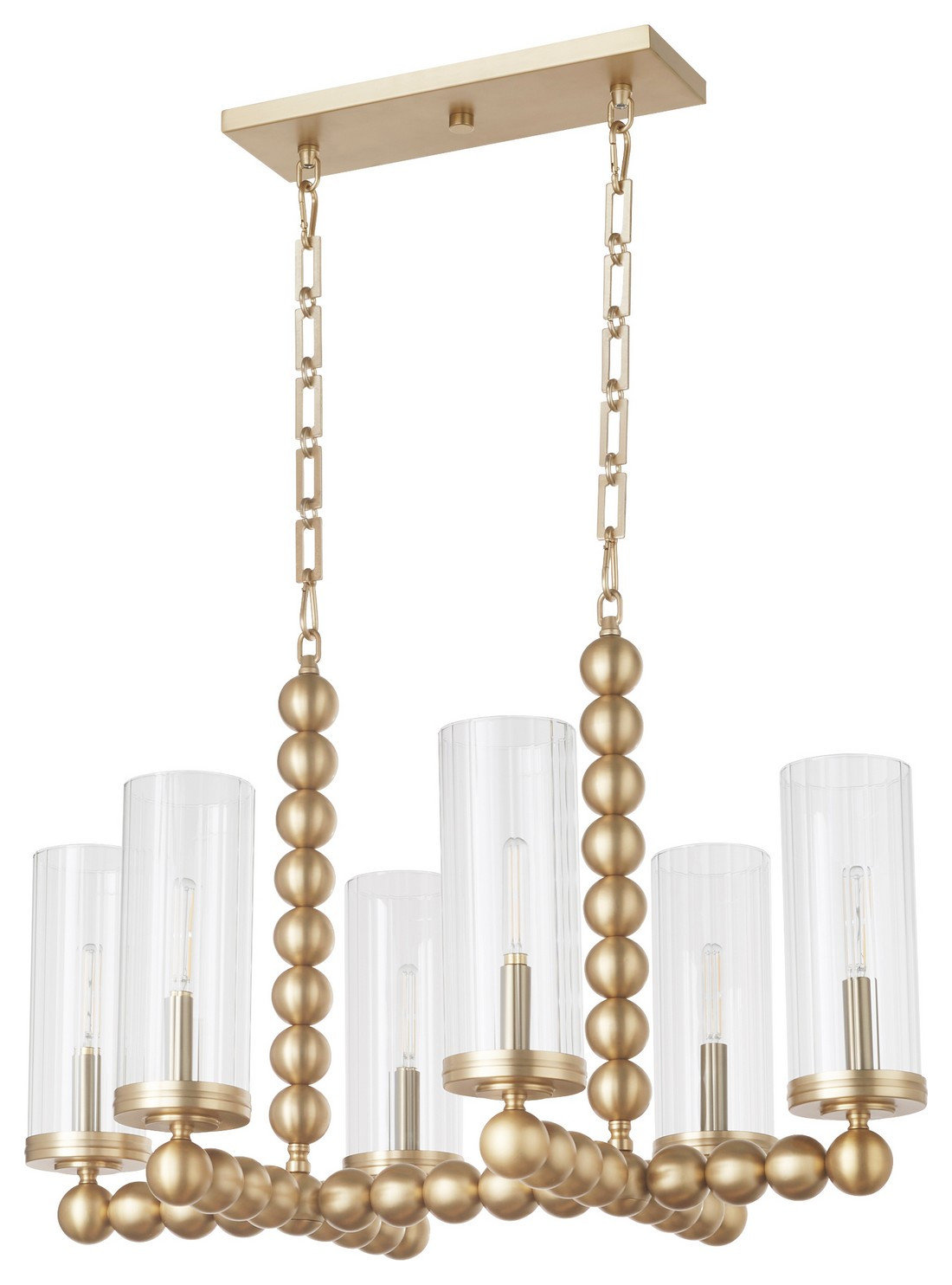 Lee Boulevard Transitional Chandelier, Aged Brass - Transitional ...