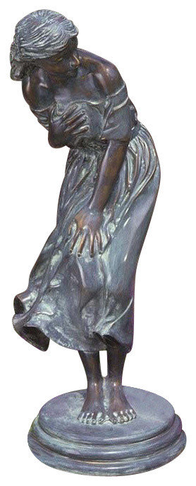 Windblown Bronze Statue - Contemporary - Garden Statues And Yard Art ...