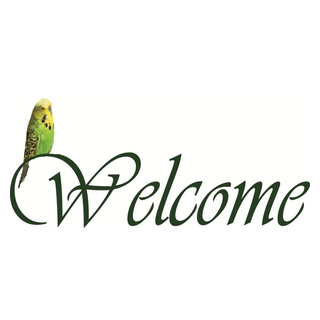 Parrot With Welcome Sign Picture Art Decal, 8x20" - Tropical - Wall ...