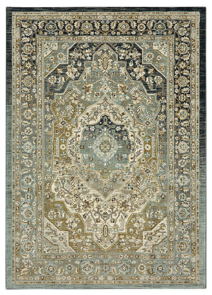 Karastan Touchstone Area Rug 90941 50097 Jadeite Bordered Faded, 9' x ...