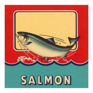 "Salmon" Digital Paper Print by Retrolabel, 18"x18", 42"x42" - Beach ...