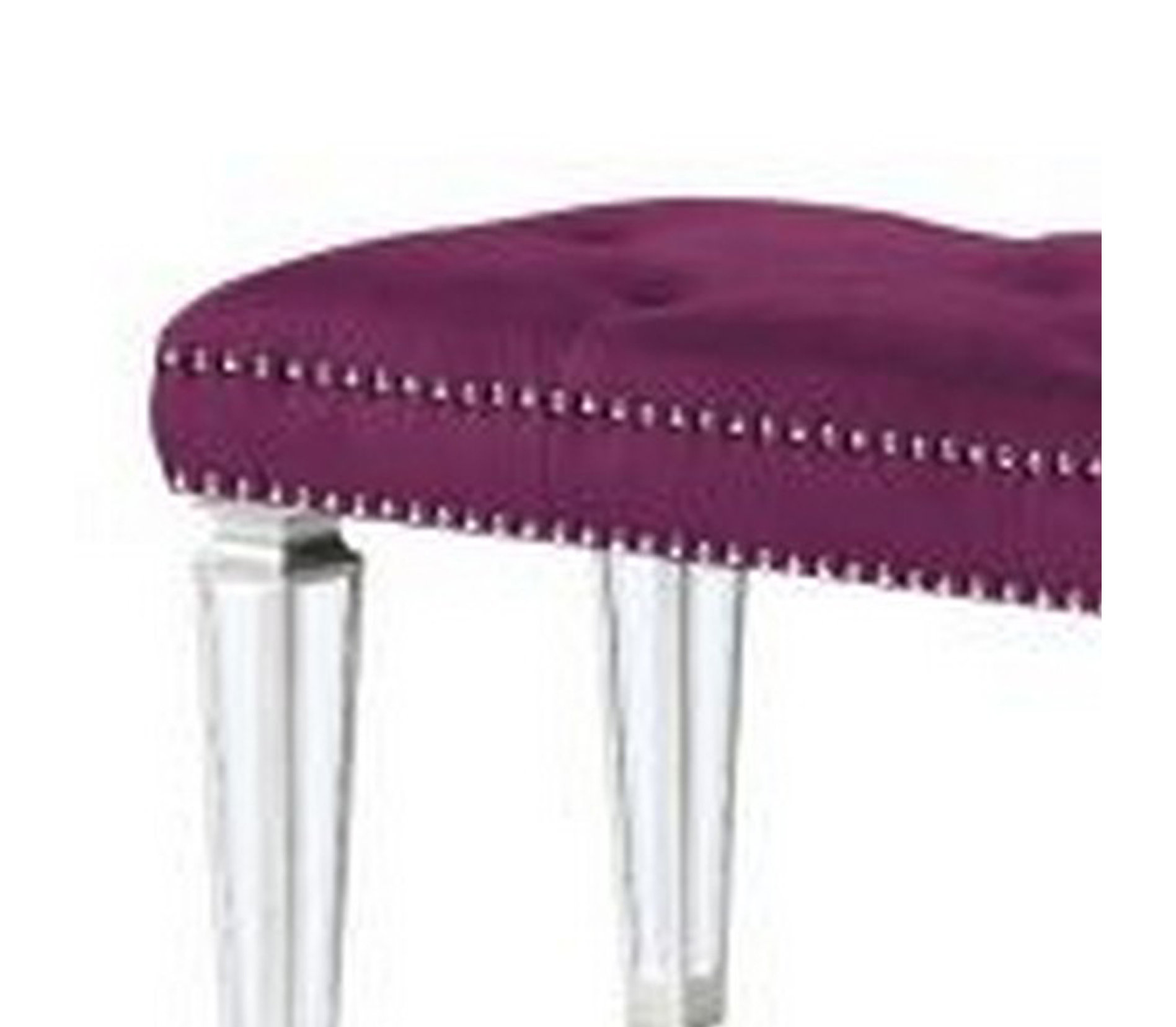 Benzara BM268895 Accent Bench With Tufted Velvet Seat and Mirrored Legs ...