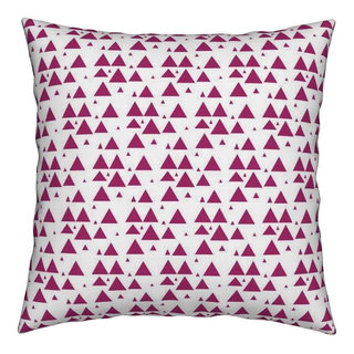 Magenta Purple Orchid Triangle Triangles Throw Pillow - Contemporary ...