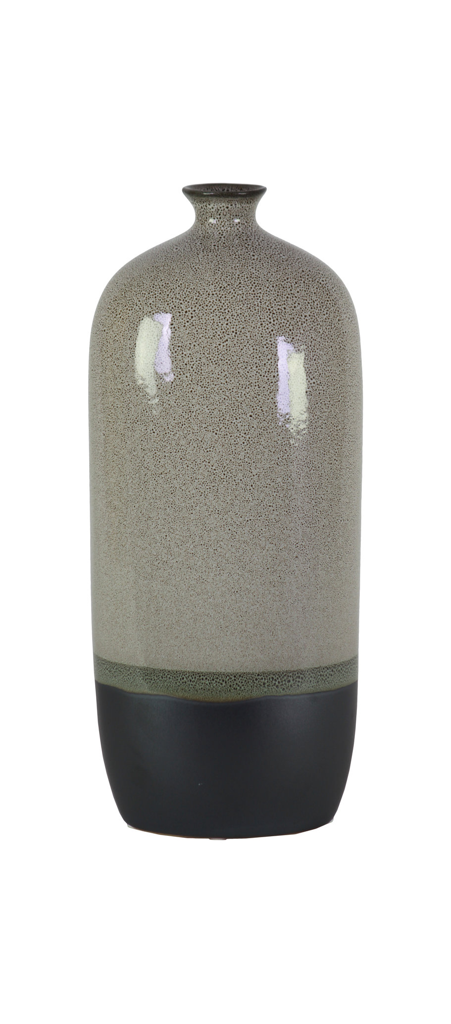 Bottle Vase With Black Banded Rim Bottom, Large - Contemporary - Vases ...