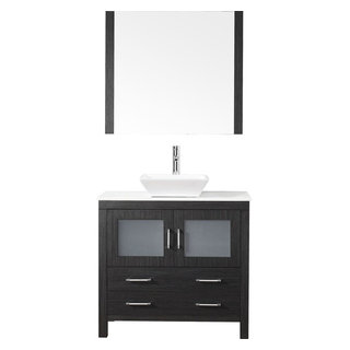 Dior 36" Single Bathroom Vanity Set, Espresso, Polished Chrome Faucet ...