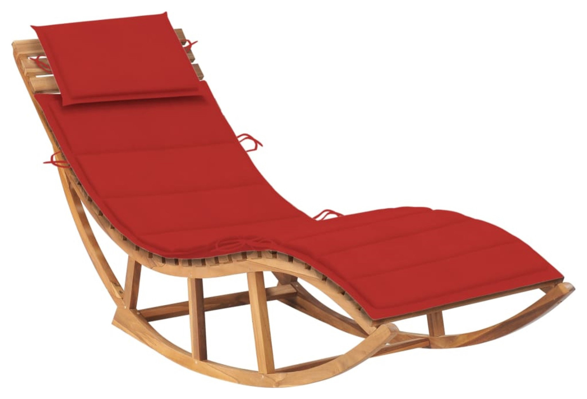 Vidaxl Rocking Sun Lounger With Cushion Solid Teak Wood - Contemporary ...