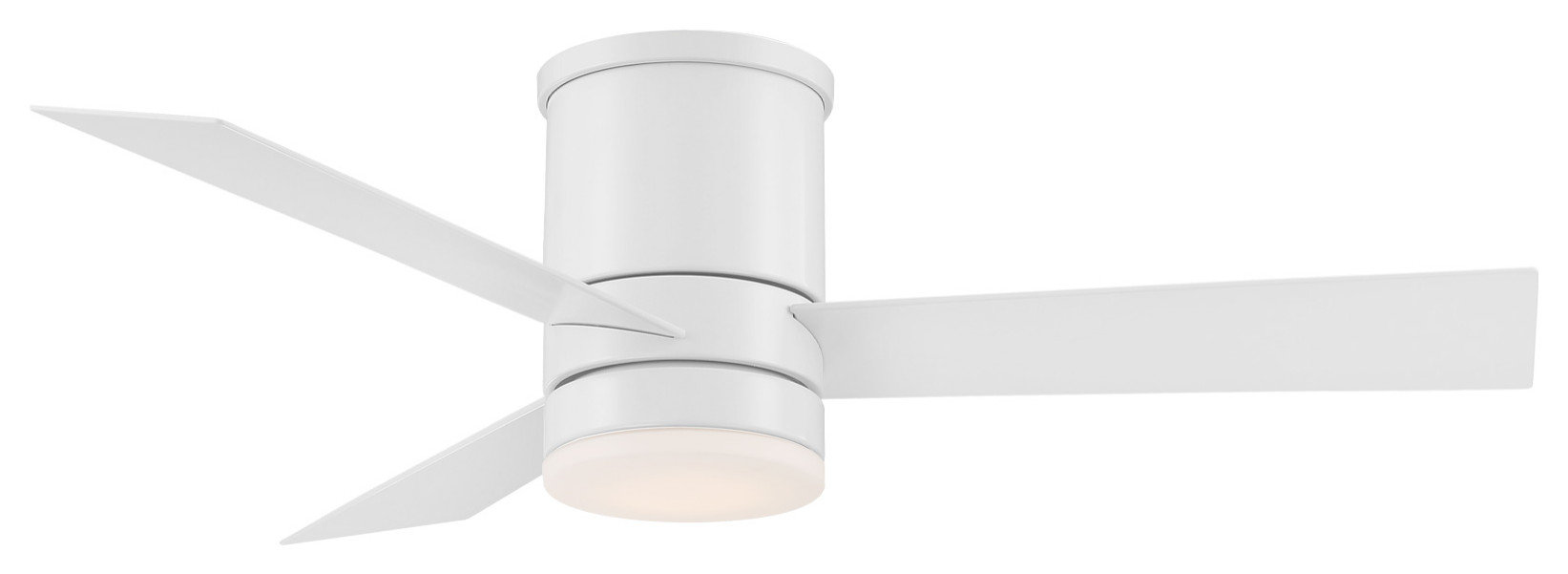 Axis 3-Blade Smart Flush Mount Ceiling Fan 44" Matte White, 3500K LED ...