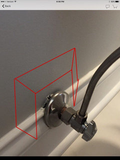 Toilet connection in baseboard