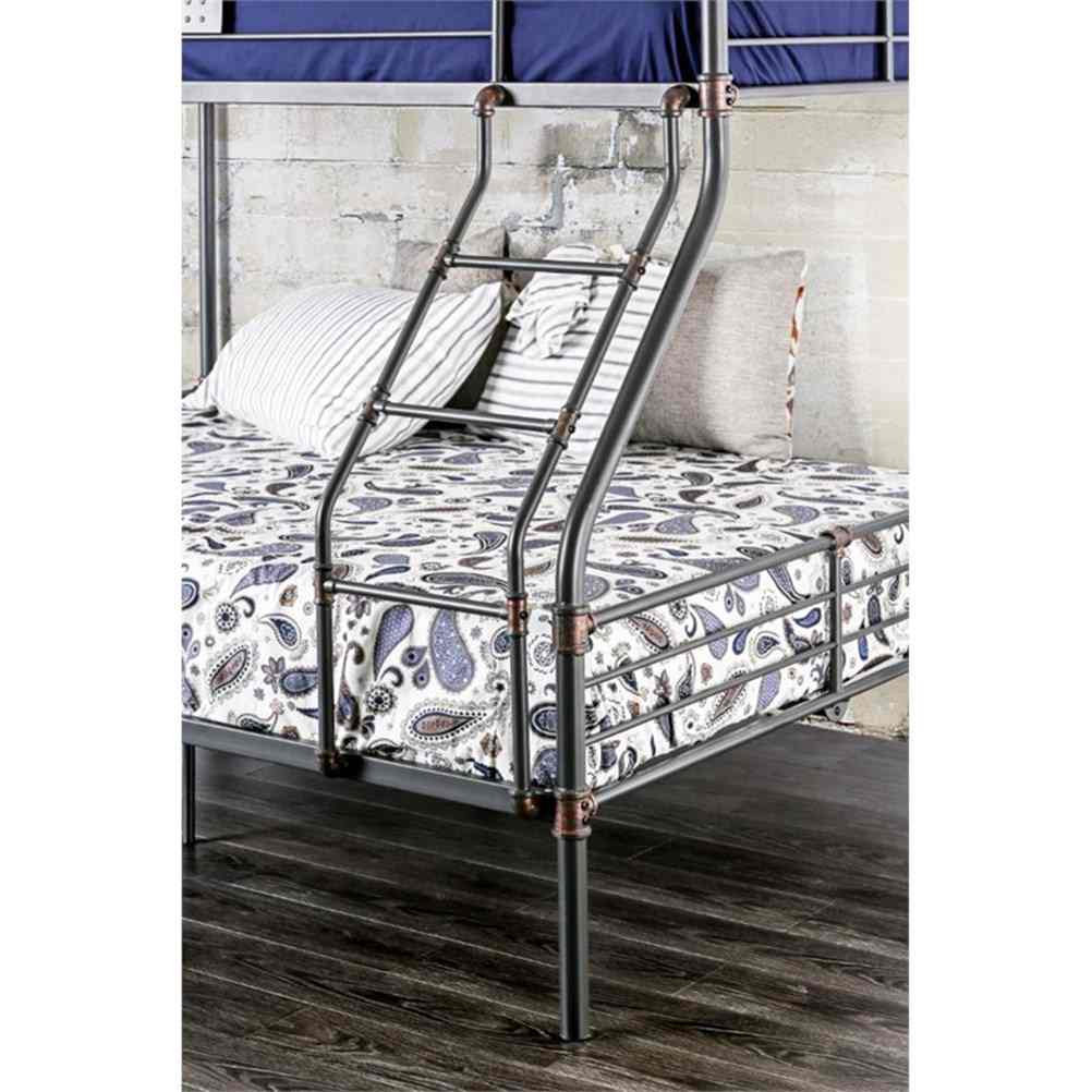 Furniture of America Bryon Metal Full over Full Bunk Bed in Antique ...
