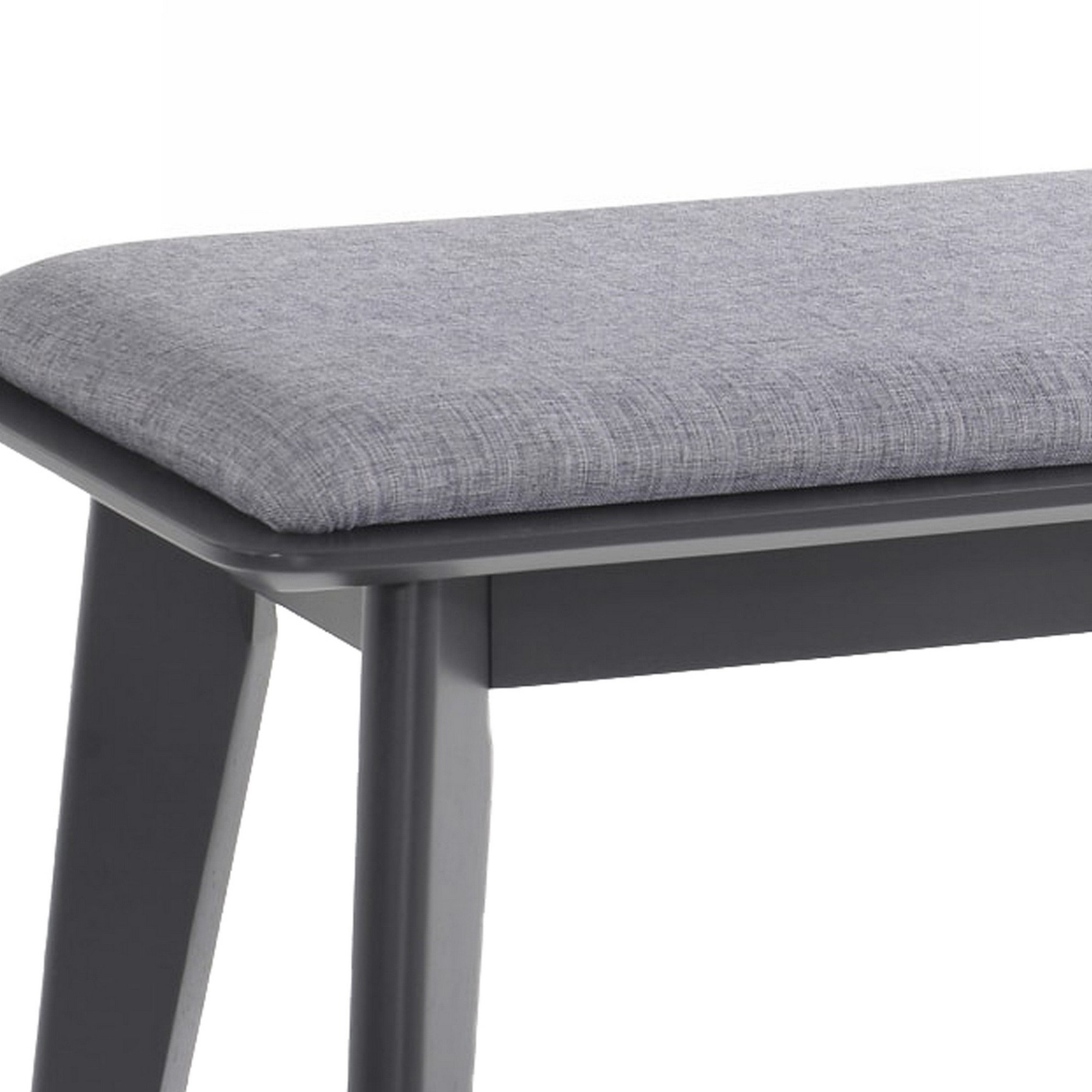 Fabric Upholstered Wooden Bench with Angled Legs, Gray - Transitional ...