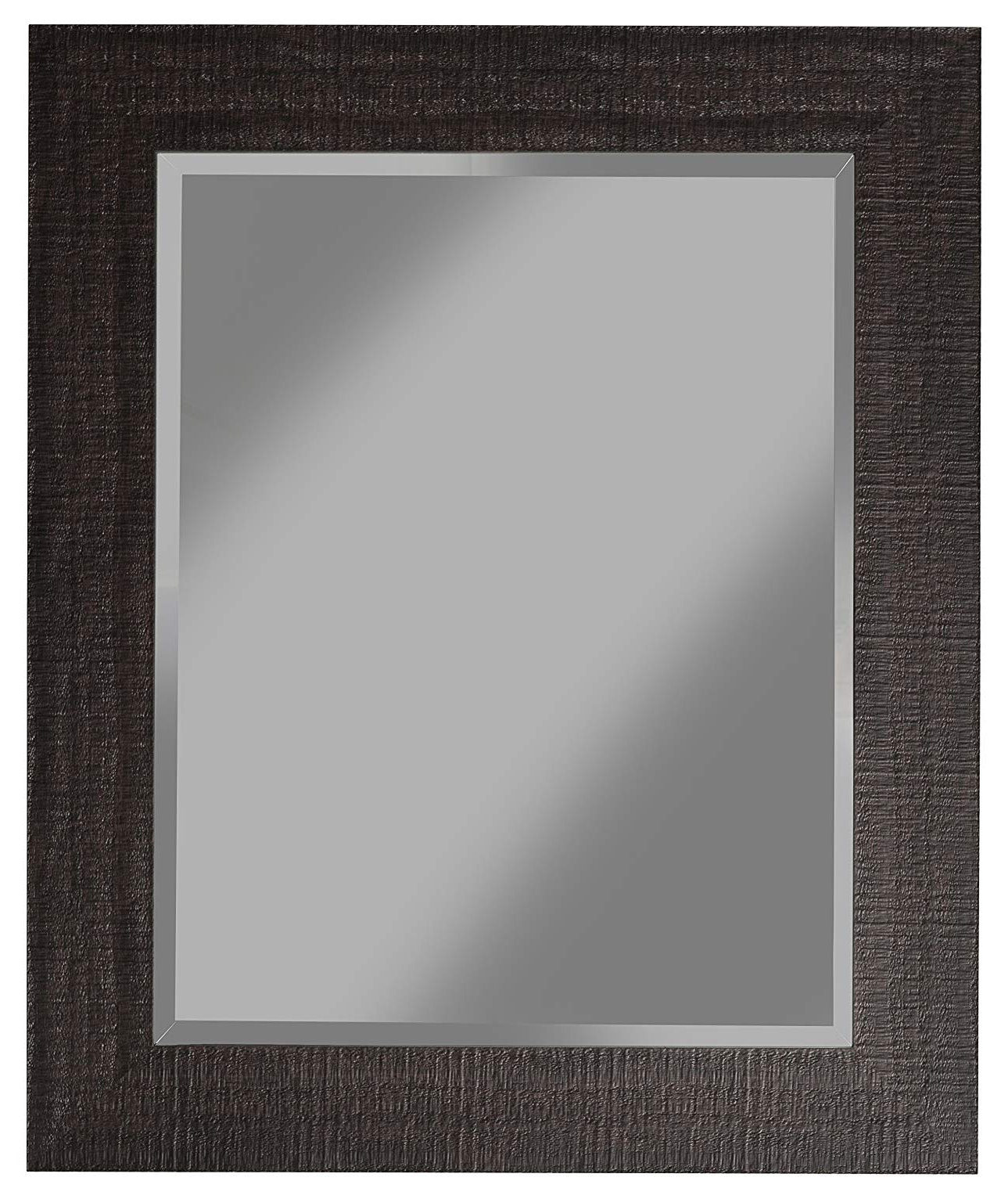 Rustic MDF Framed Wall Mirror With Sharp Edges, Espresso Brown ...
