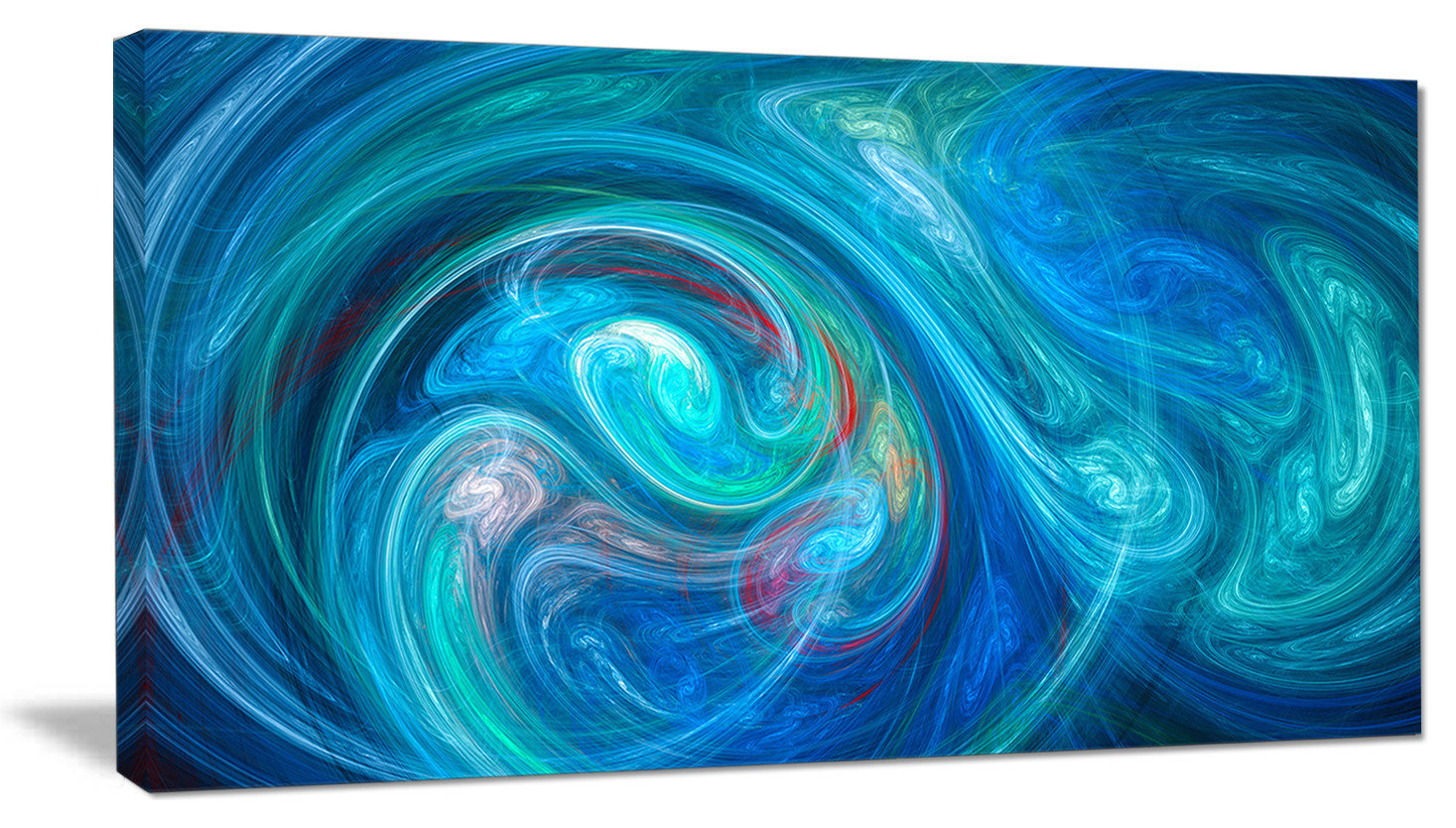 Dark Blue Fractal Abstract Texture, Abstract Canvas Wall Art, 40"x20"x1 ...