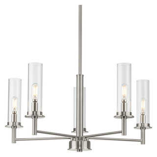 Kellwyn 5-Light Clear Glass Transitional Chandelier Light ...