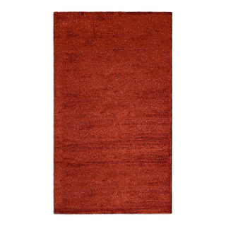 8" x 10" Flame Red Modern Shimmery Area Rug - Contemporary - Area Rugs ...