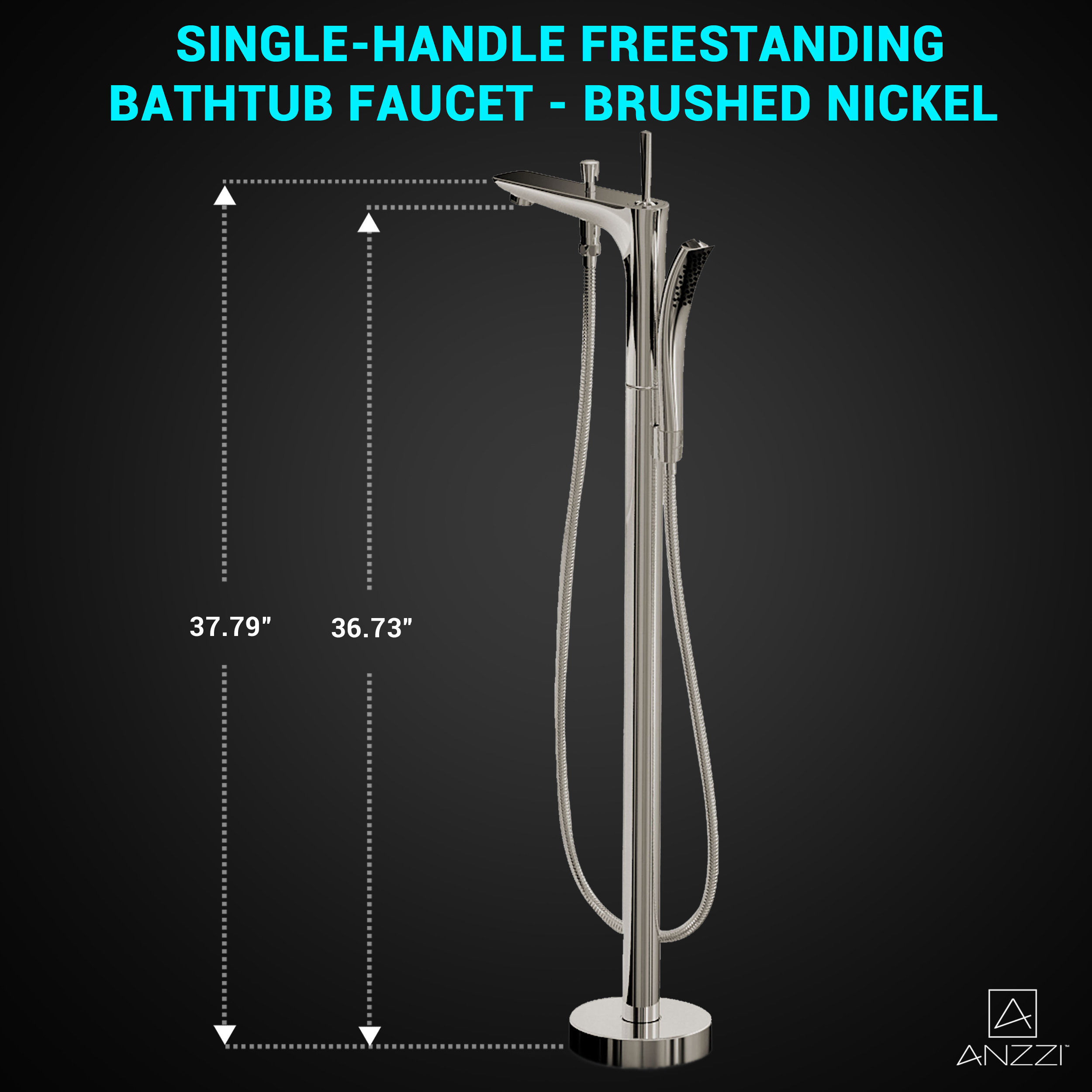 ANZZI Kase Series 1-Handle Freestanding Faucet with Hand Shower ...