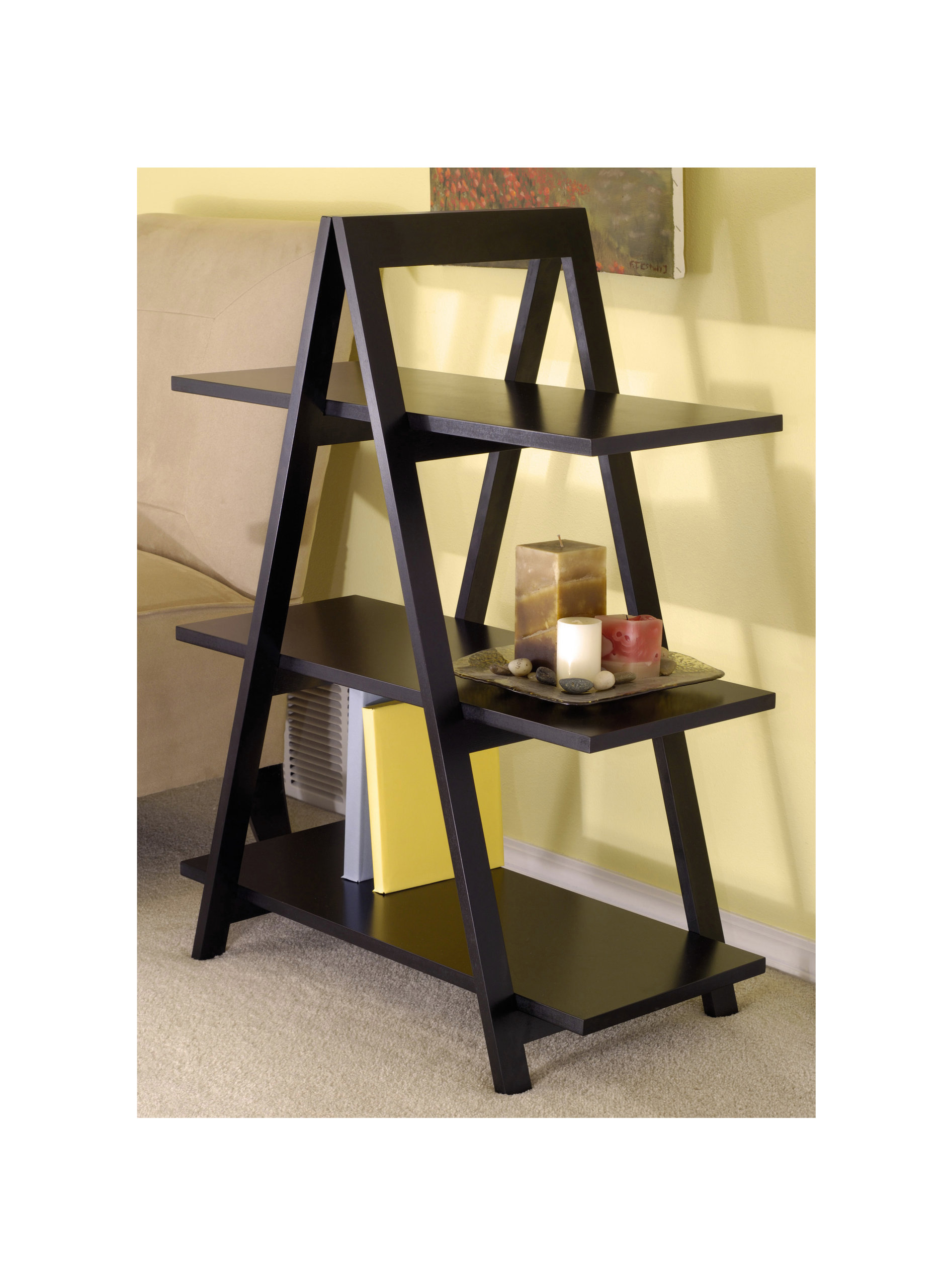 Aaron 3-Tier A-Frame Shelf, Black - Transitional - Display And Wall ...