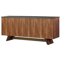 Picadilly 4 Door Sideboard Buffet in Acacia Wood and Concrete - Rustic ...