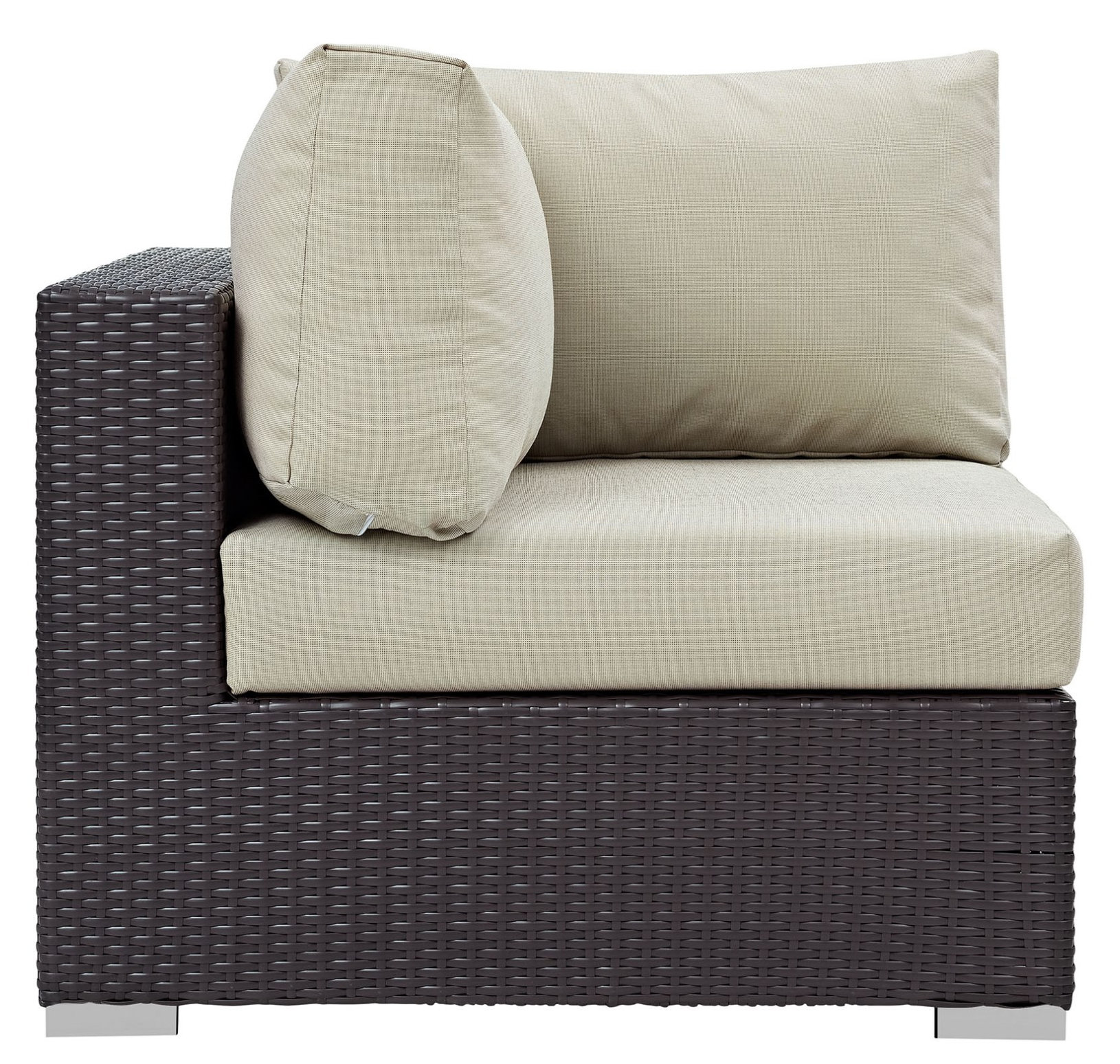 Modern Contemporary Urban Outdoor Patio Corner Lounge Chair, Beige ...