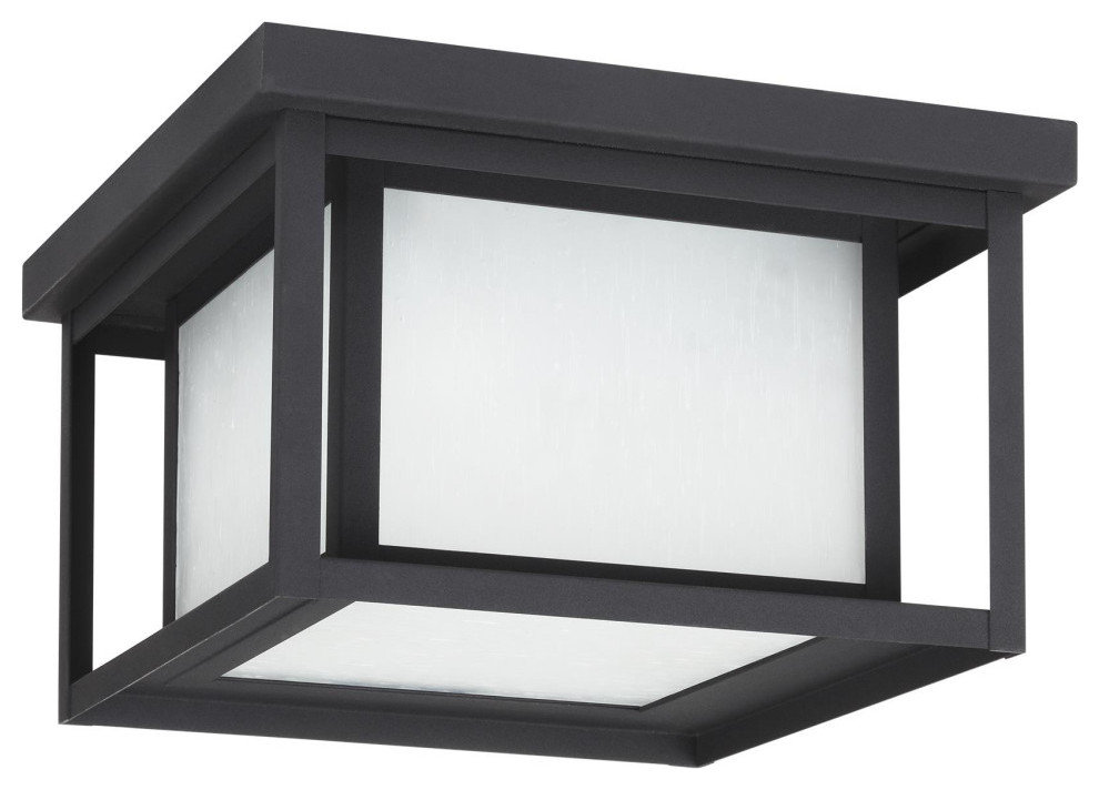 Sea Gull Hunnington LED Outdoor Ceiling Flush Mount 7903997S-12, Black ...