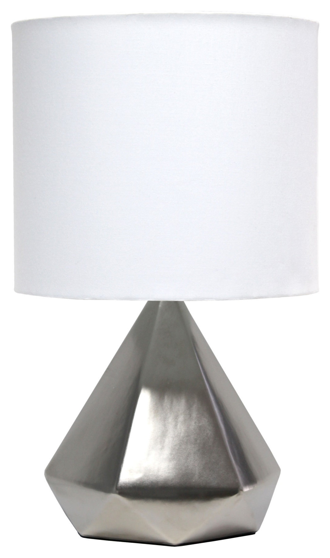 Simple Designs Solid Pyramid Table Lamp, Silver - Transitional - Table ...