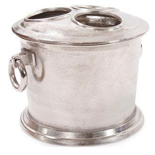 Classic Round Matte Silver Wine Bucket - Traditional - Ice Tools And ...