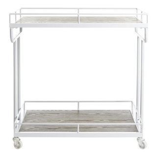 Archie 2 Tier Rectangle Bar Cart, White - Contemporary - Bar Carts - by ...
