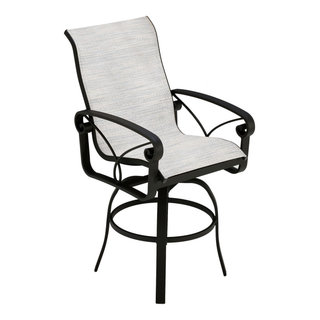 Palazzo Sling High Back Swivel Bar Stool - Traditional - Outdoor Bar ...