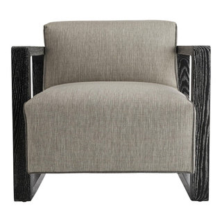 Duran Chair Fossil Tweed Black Cerused - Transitional - Armchairs And ...