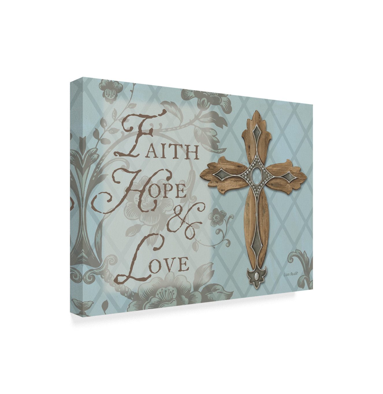 Lisa Audit 'Faith Hope Love Cross' Canvas Art, 35"x47" - Contemporary ...