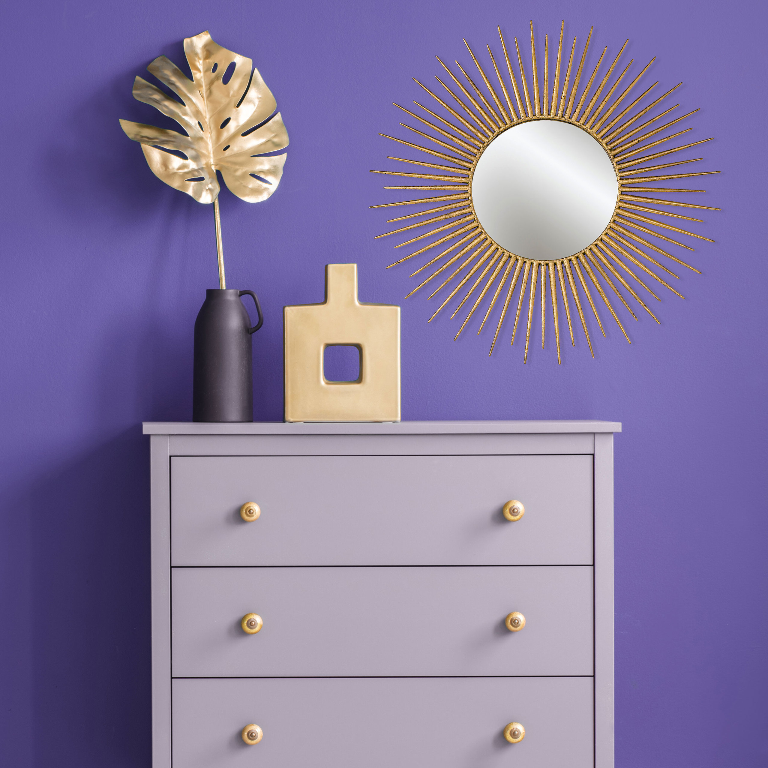 Burst Accent Mirror, Golden Gilt Frame, 29.75" - Midcentury - Wall ...