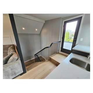 115_Stunning Continuous Rail System on 3 Story Floating Stairs ...