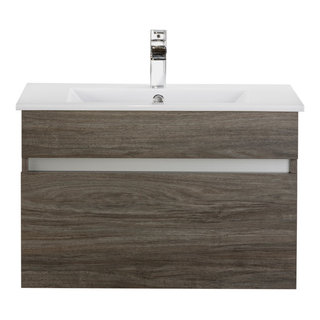 Ivory Collection 30" Wall Mount Bathroom Vanity - Karoo Ash, 30 ...