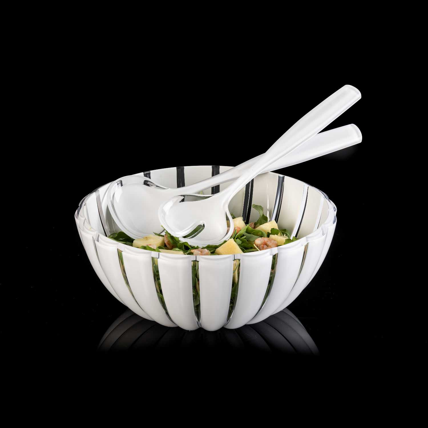 Guzzini Grace Mix & Serve Acrylic Bowl and Serving Utensils 3-Piece ...