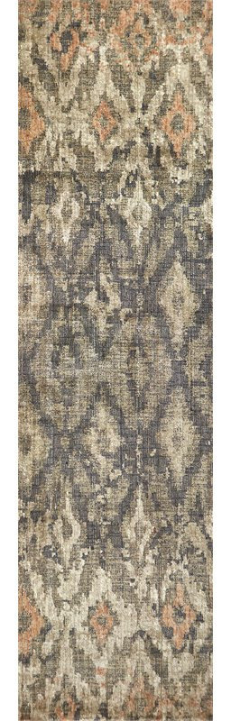 Alora Decor Euphoria 2'6" x 10' iKat/Brown/Gray/Rust/Blue Hybrid Area ...