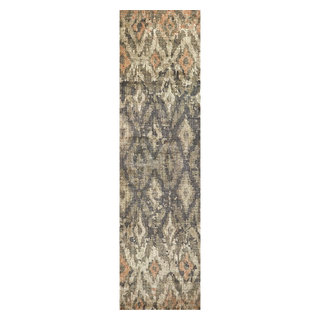 Alora Decor Euphoria 2'6" x 10' iKat/Brown/Gray/Rust/Blue Hybrid Area ...