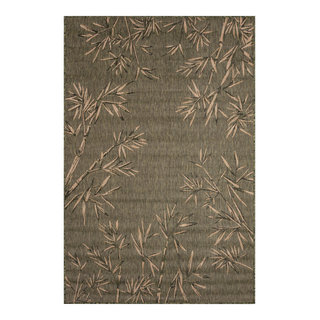 Carmel Bamboo Border Indoor/Outdoor Rug, 7'10"x9'10" - Asian - Outdoor ...