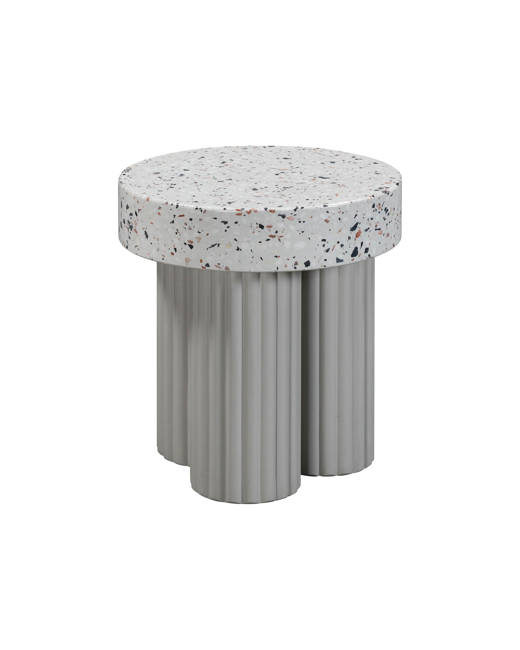 Clover Faux Terrazzo Indoor / Outdoor Round Side Table - Transitional - Outdoor Side Tables - by ...