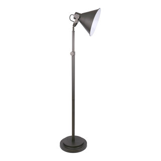 63" Cast Iron Adjustable Metal Task Floor Lamp - Industrial - Floor ...
