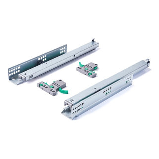 TUHOME gray stainless steel Soft Close Bottom Mount Drawer Slide Full ...