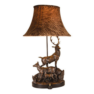 Stag Family Sculpture Lamp - Rustic - Table Lamps - by Lodgeandcabins ...