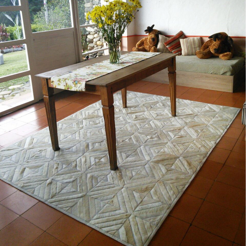 Diamond Cowhide Patchwork Rug, 8'x5' - Contemporary - Area Rugs - by ...