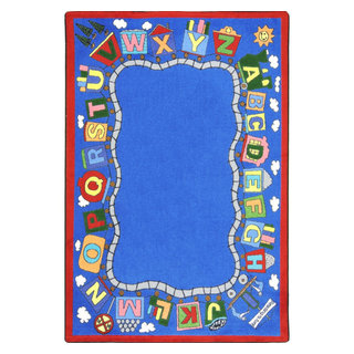 Reading Train 10'9" x 13'2" area rug in color Multi - Contemporary ...