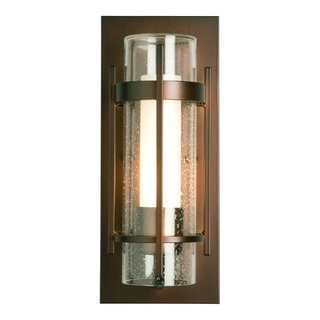 Hubbardton Forge 305896 Banded Seeded Glass Small Outdoor Sconce ...