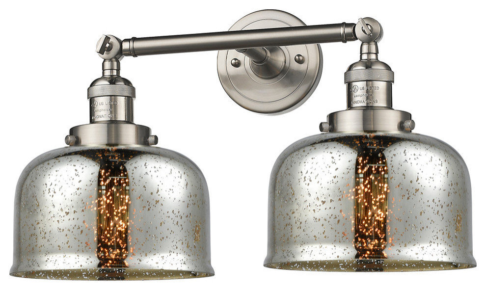 Innovations 2-LT Large Bell 18" Bathroom Fixture - Brushed Satin Nickel ...