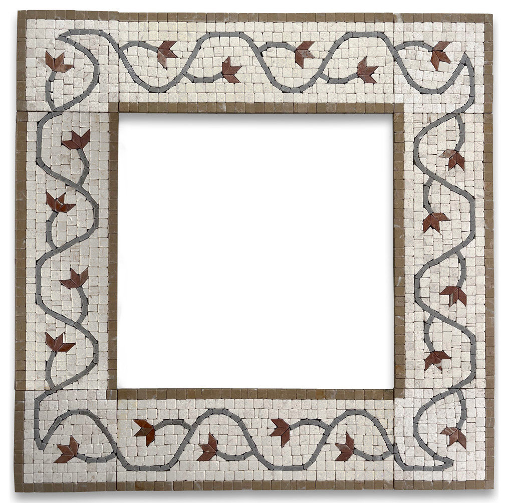 Marble Mosaic Border Listello Accent Insert Tile Edera 4x11 Tumbled, 1 ...