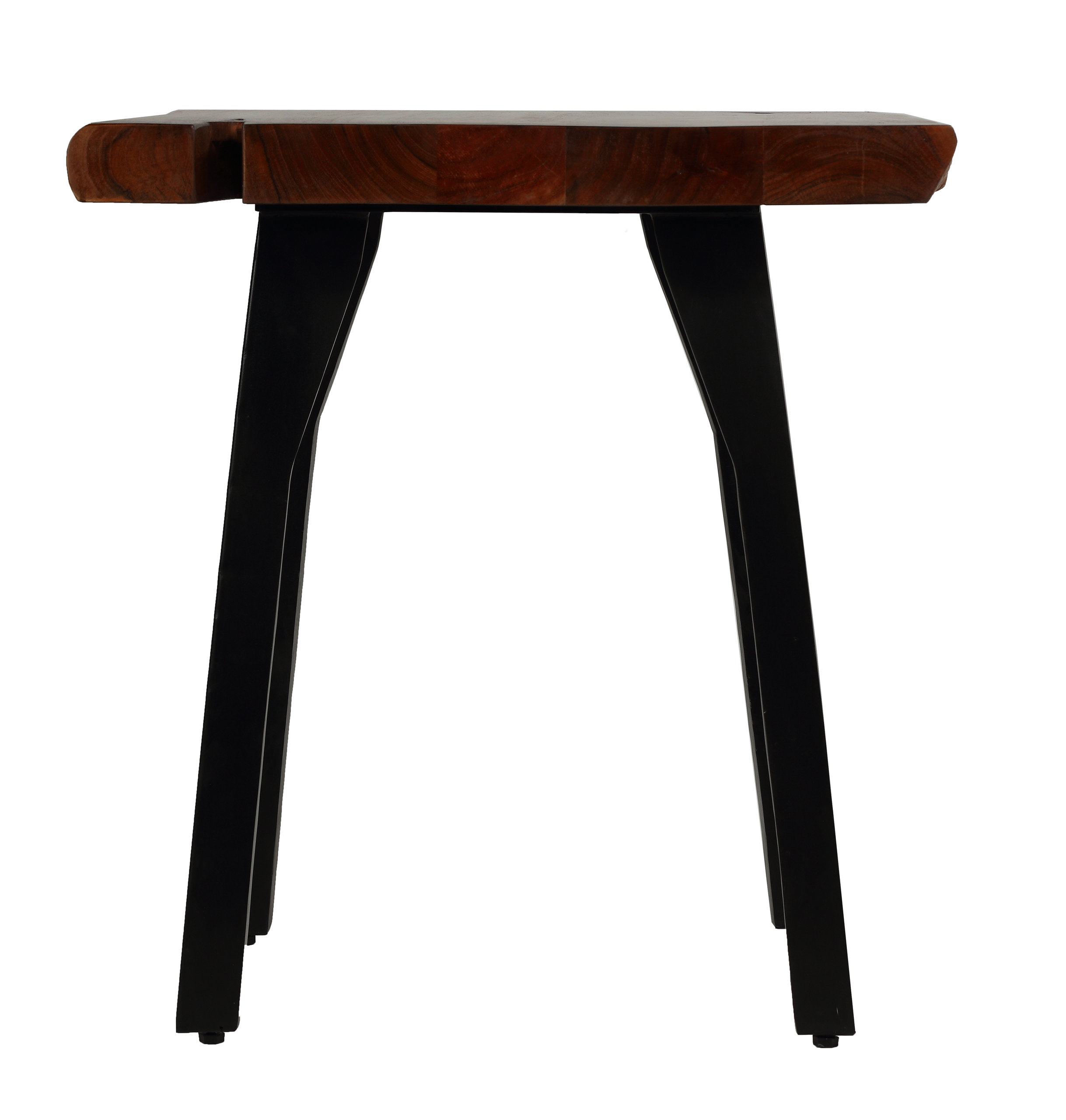 Bare Decor Brunswick End Table With Live Edge Solid Wood Top and Black ...