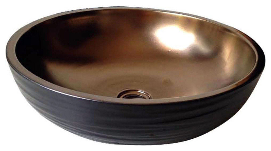 Dawn Ceramic, Hand Engraved and Hand-Painted Vessel Sink-Round Shape ...